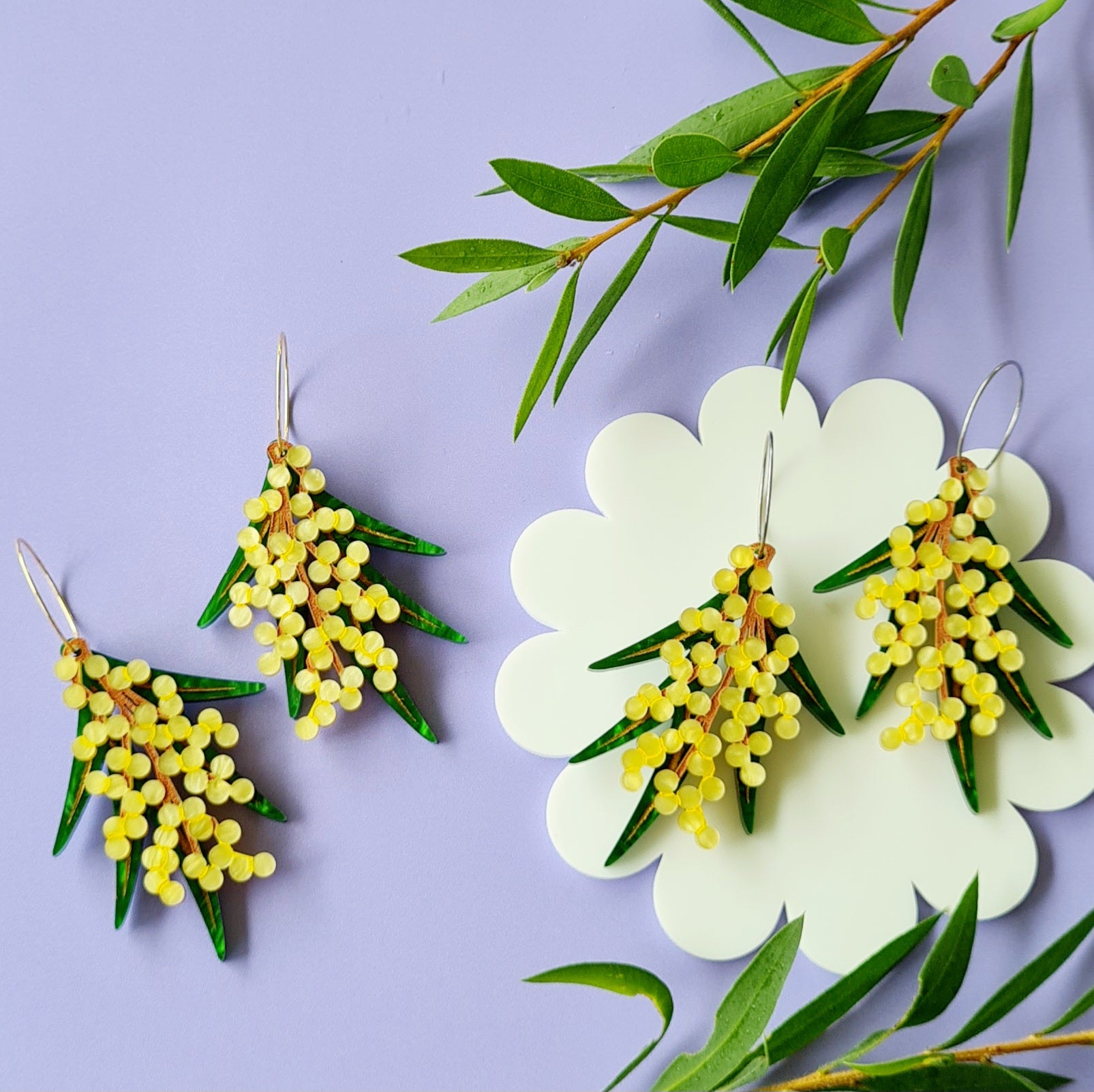 Wattle Flower Dangle Earrings – Wahboo Designs