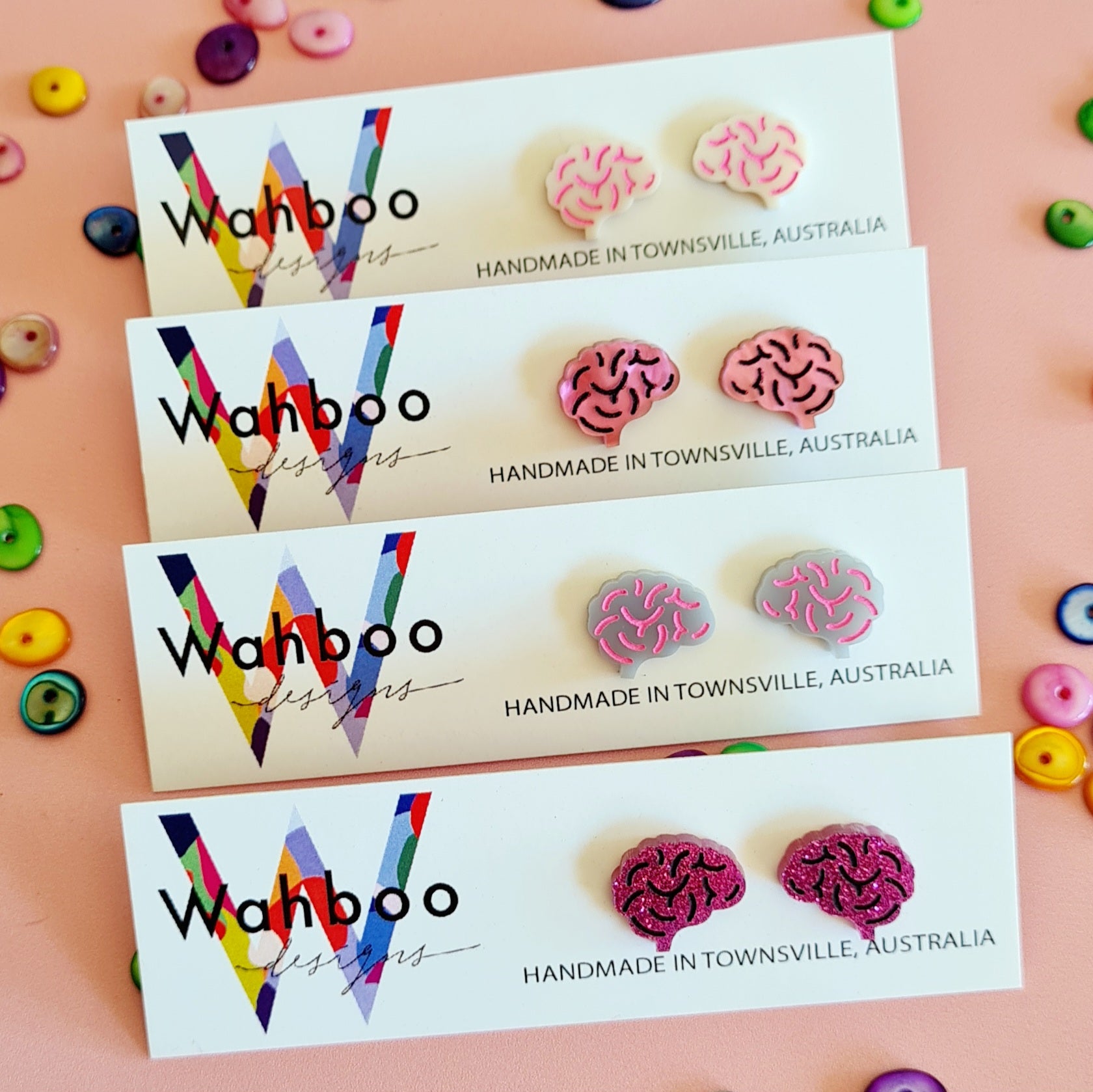 Brain Stud Earrings – Wahboo Designs