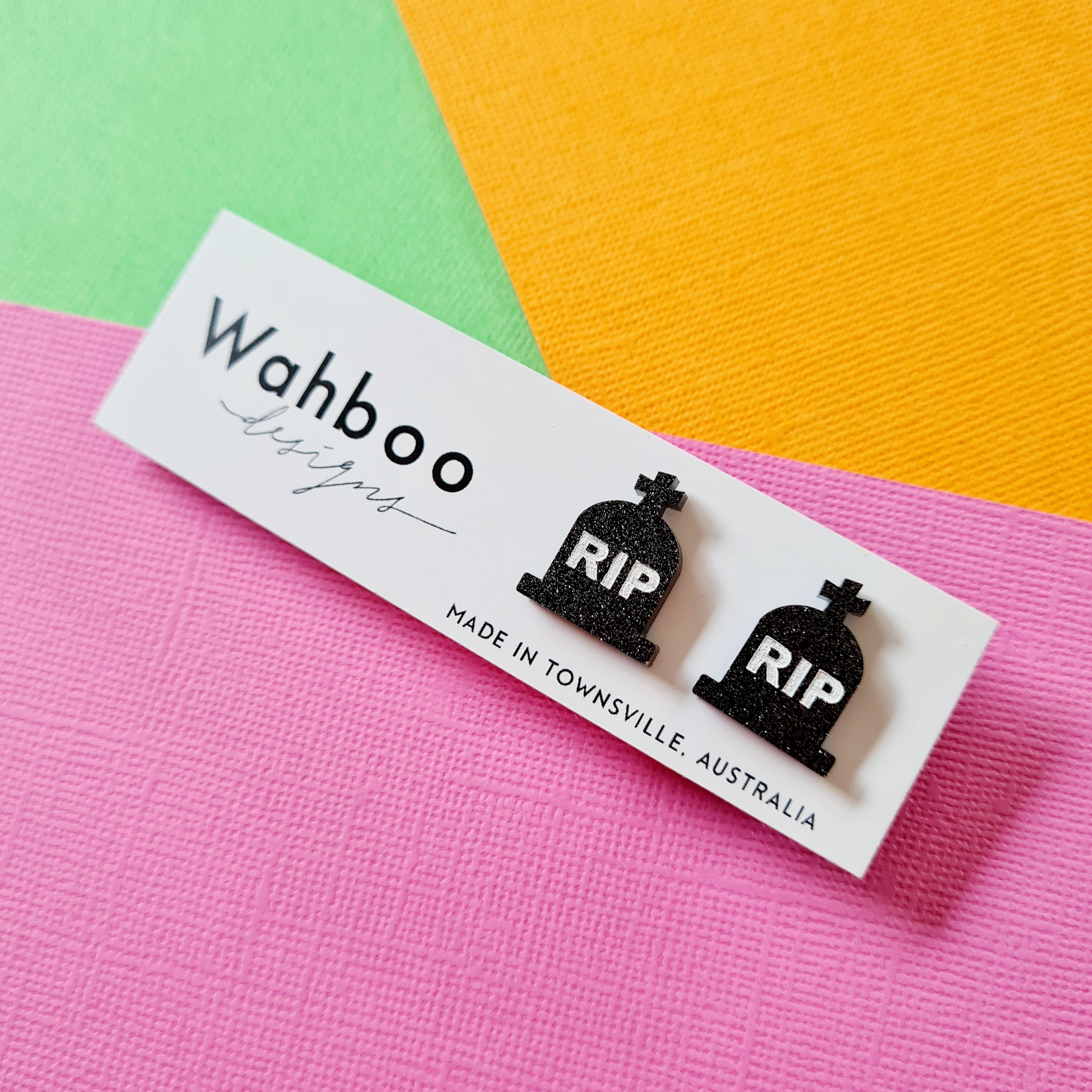 Halloween Tombstone RIP Stud Earrings – Wahboo Designs